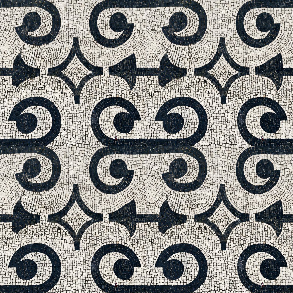 Black and White Mosaic Pattern Free PBR Texture | Boracity